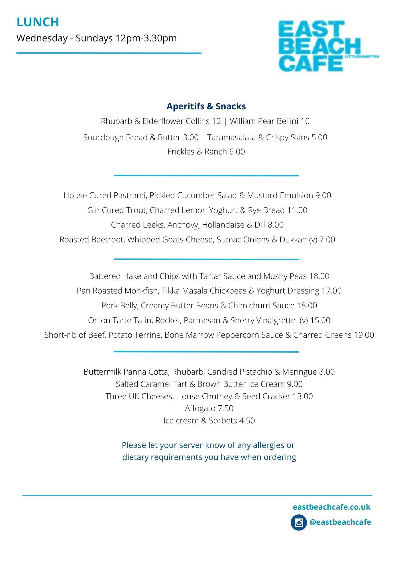 Welcome - East Beach Cafe